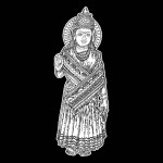 Devi Parvati classic traditional Hindu deity hand drawing. Vector Stock ...