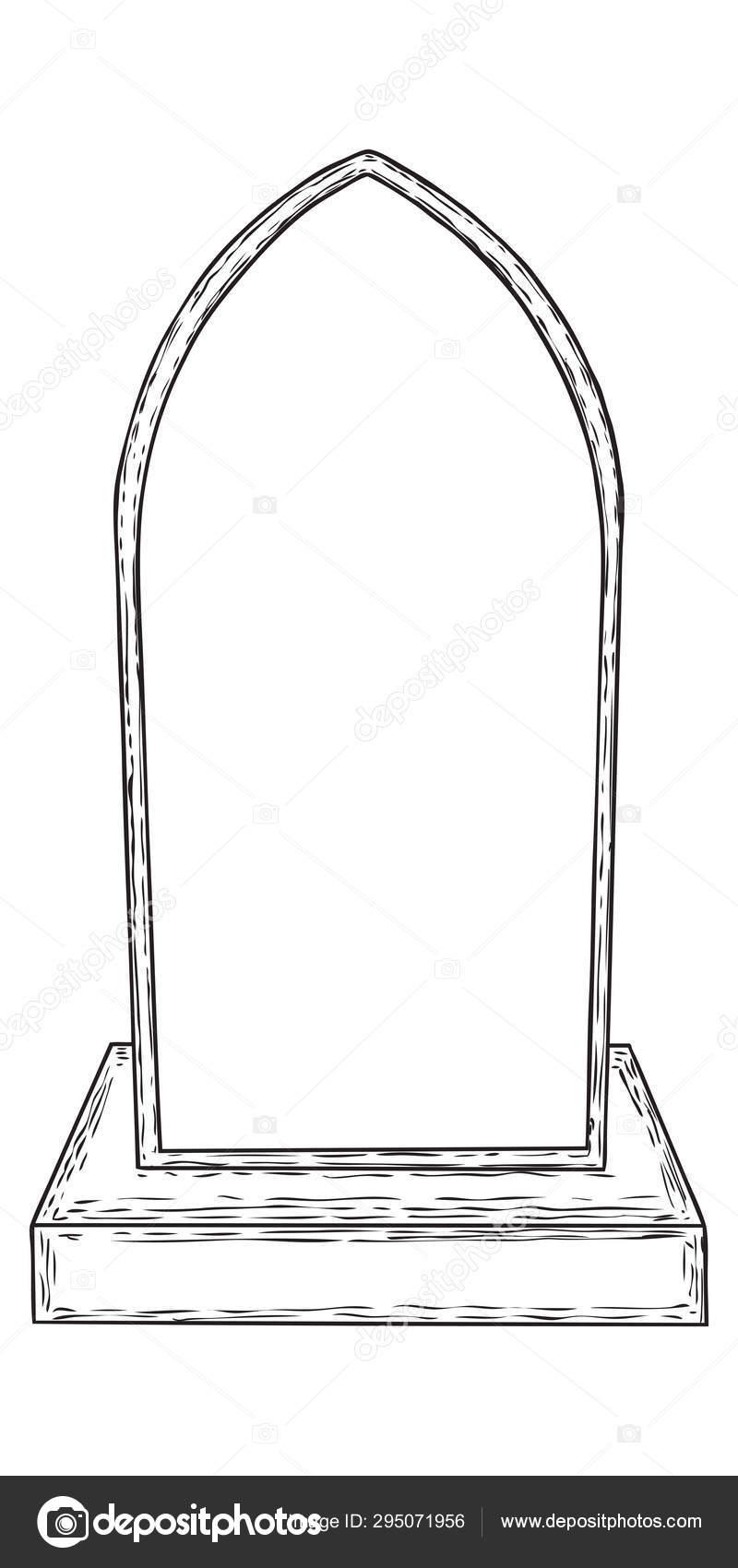 Tomb stone drawing. Grave for dead as Halloween tombstones prop. Stock ...