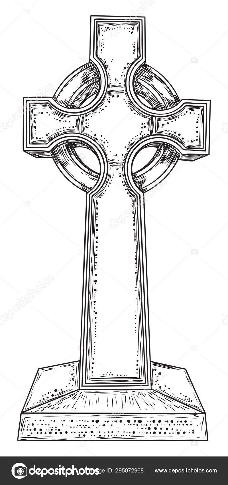 Stone Celtic Cross Drawings