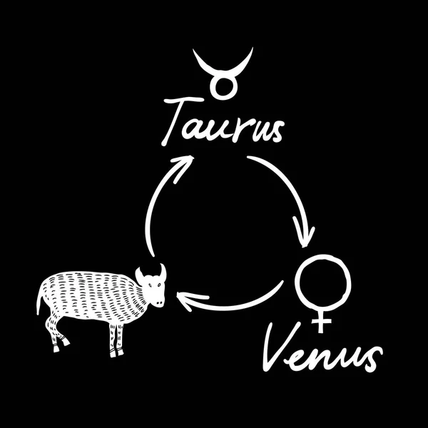 Taurus Zodiac Hand Drawing Sign Horoscope Usable Mystic Occult ...