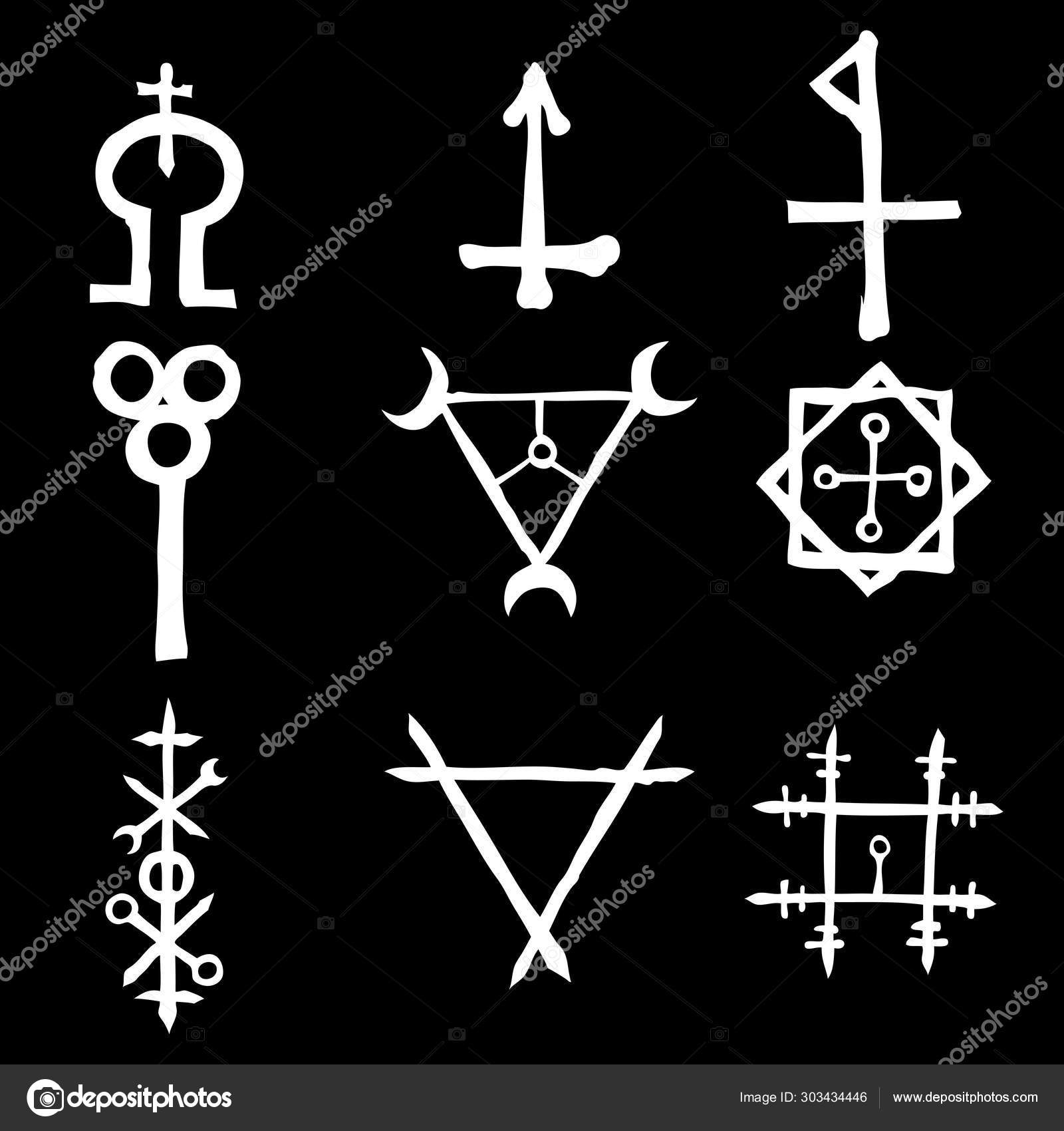 Runas De Simbolos Antigos Conjunto Antigas Runas Nórdicas Versão