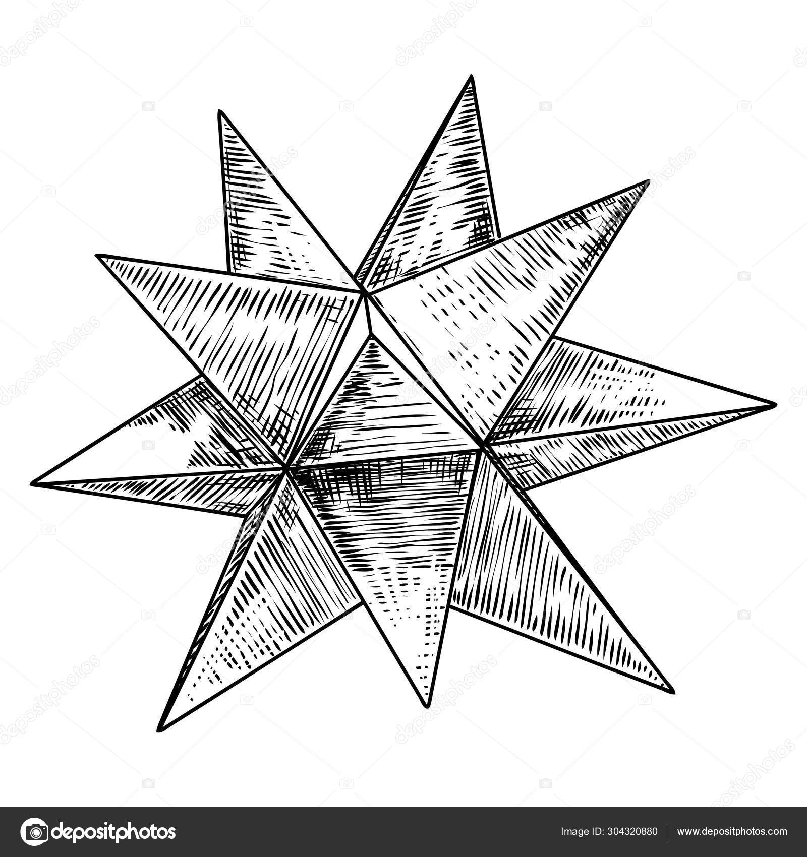 Realistic low polygon geometry shape star crystal. 3d geometric drawing ...