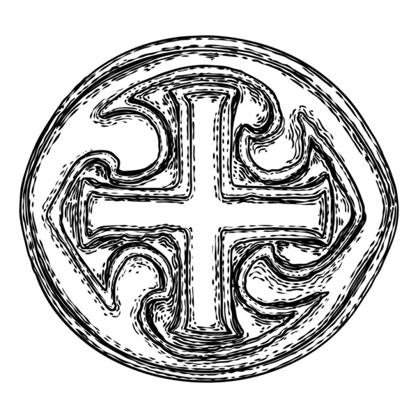 Set of decorative symbols. Circular decorative Christian religio ...