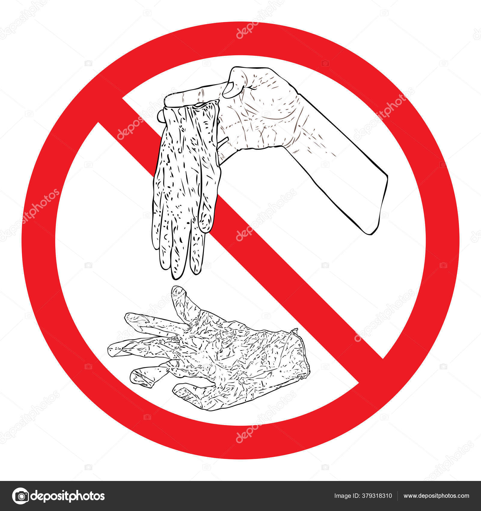 Hand Throwing Litter Trash Disposable Medical Used Rubber Gloves Street ...