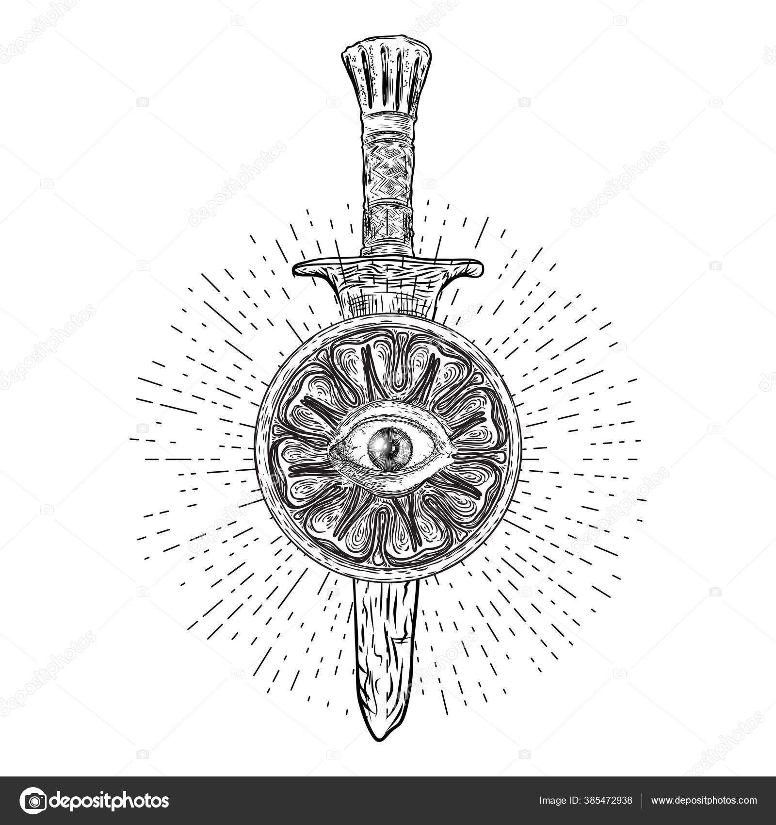 All Seeing Eye Eye Providence Decorative Background Sword Knife Weapon ...