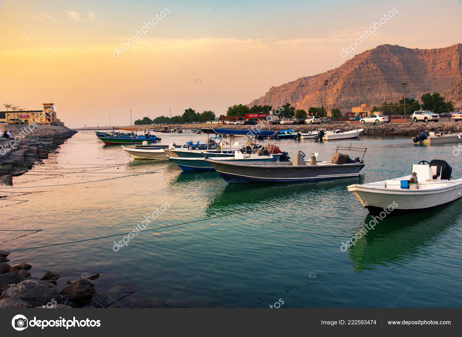 Khasab Oman October 2018 Khasab City Creek Desert Rock Scenery – Stock ...