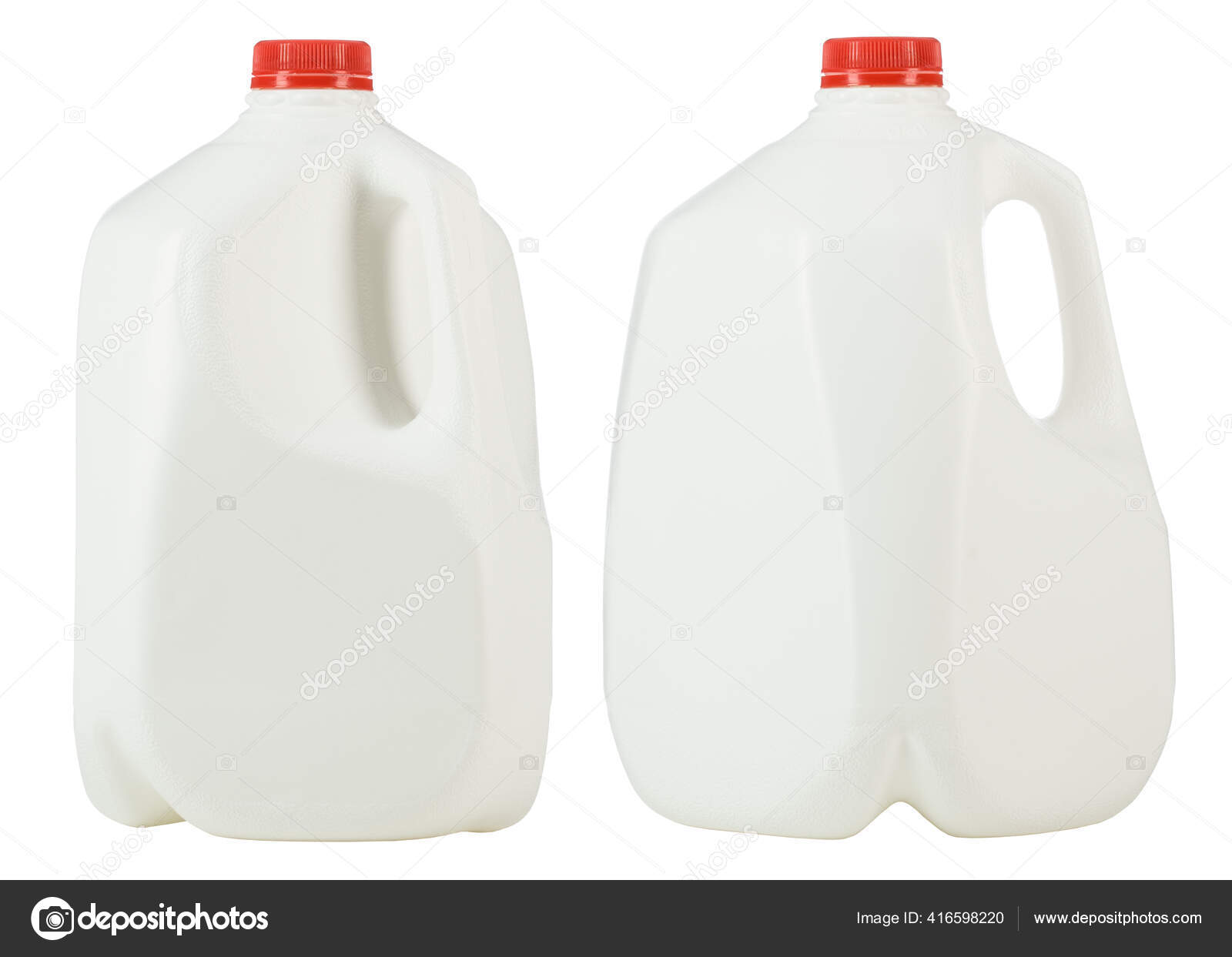 Galón Leche Entera Con Tapa Plástico Rojo Aislado Sobre Fondo — Foto de ...