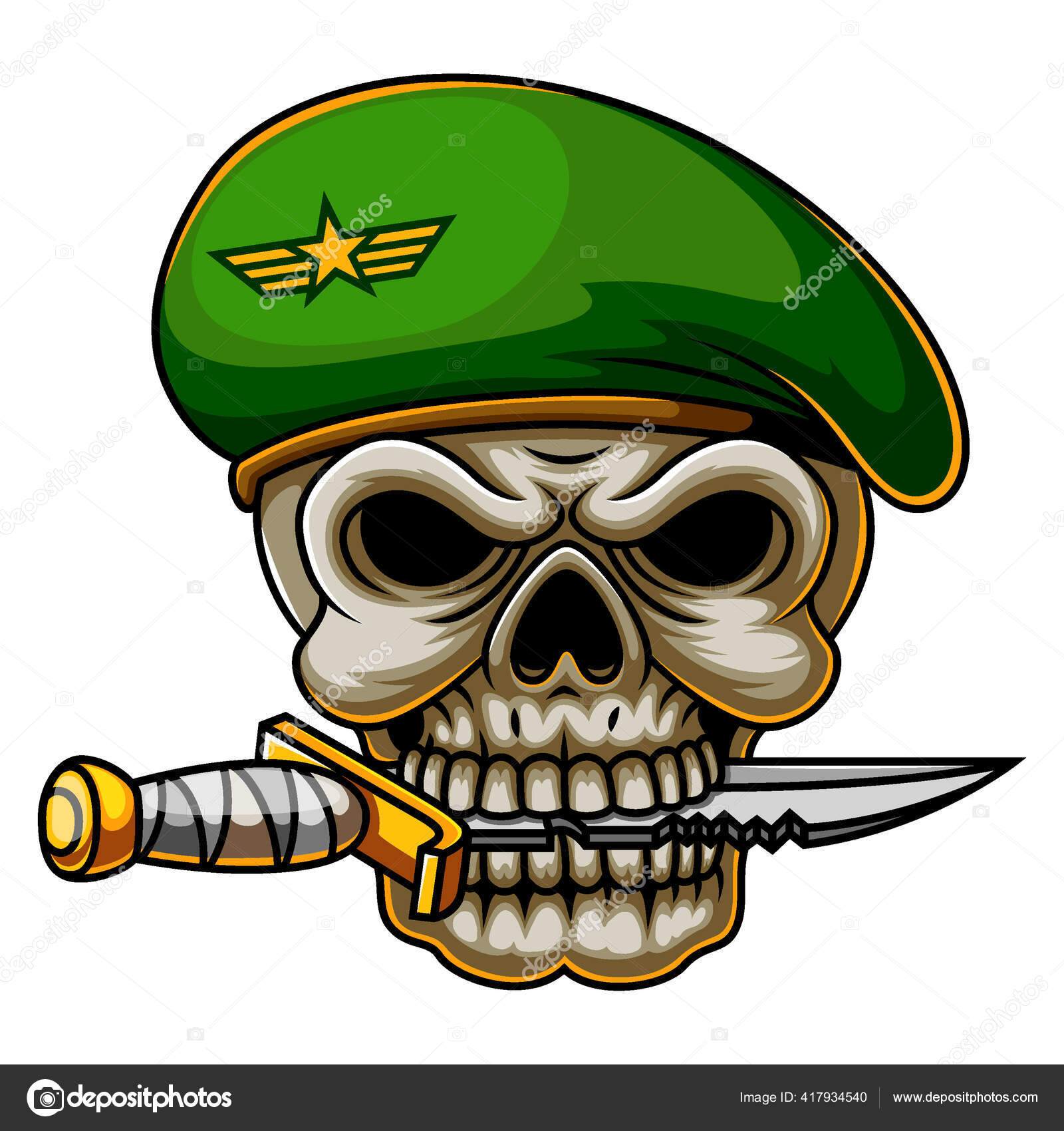 Green Beret Skull Tattoo