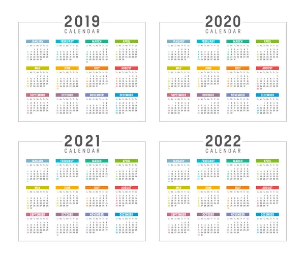 2019 2022 calendar Vector Art Stock Images | Depositphotos