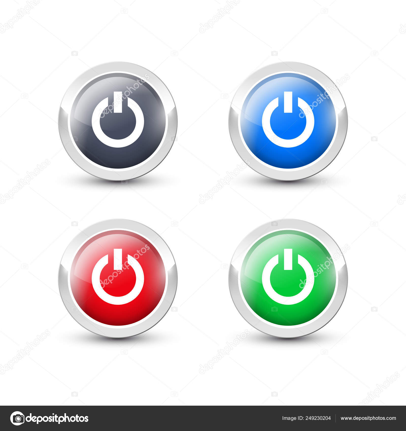 Power button icons Stock Vector by ©titoOnz 249230204