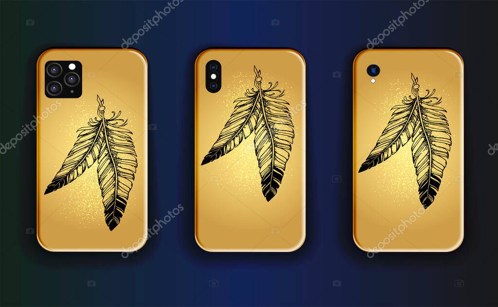 Colección vectorial de diseño de impresión de degradado dorado para ...