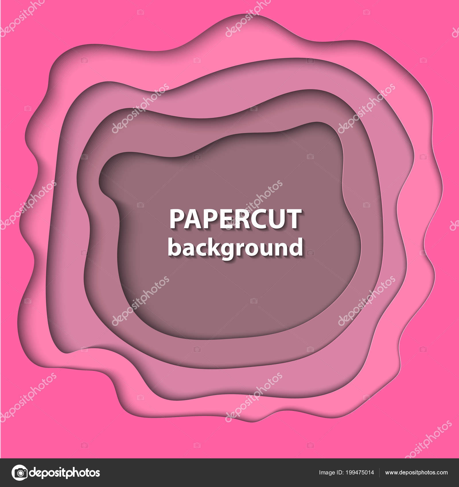 Vector Background Pink Color Paper Cut Shapes Abstract Paper Art Stock ...