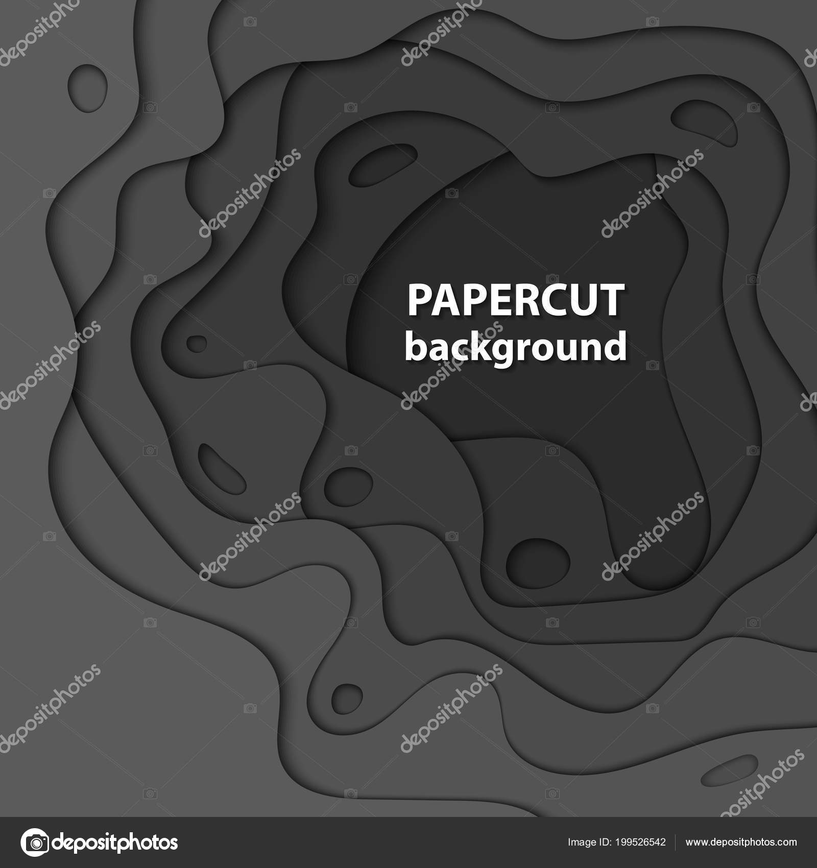 Vector Background Black Color Paper Cut Shapes Abstract Paper Art Stock ...