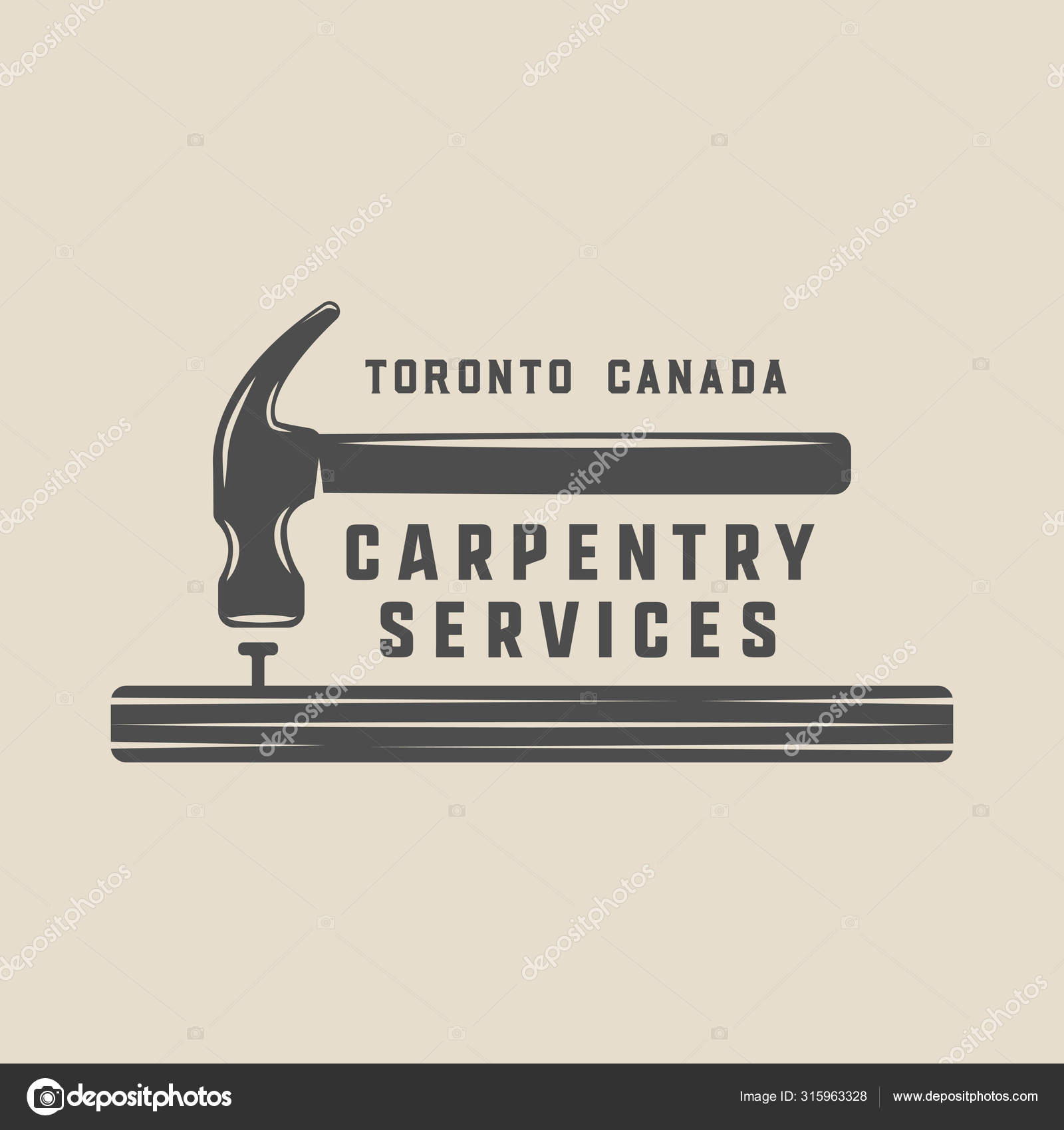 Vintage retro woodwork lumber logo, badge, emblem. Line woodcut style ...