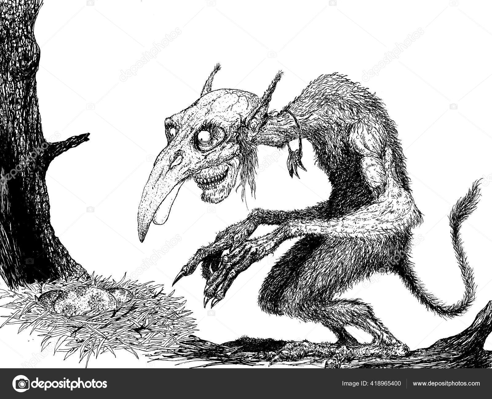 Fairy Pixie Nestbreaker Creature Bird Skull Its Head Steals Bird Stock ...