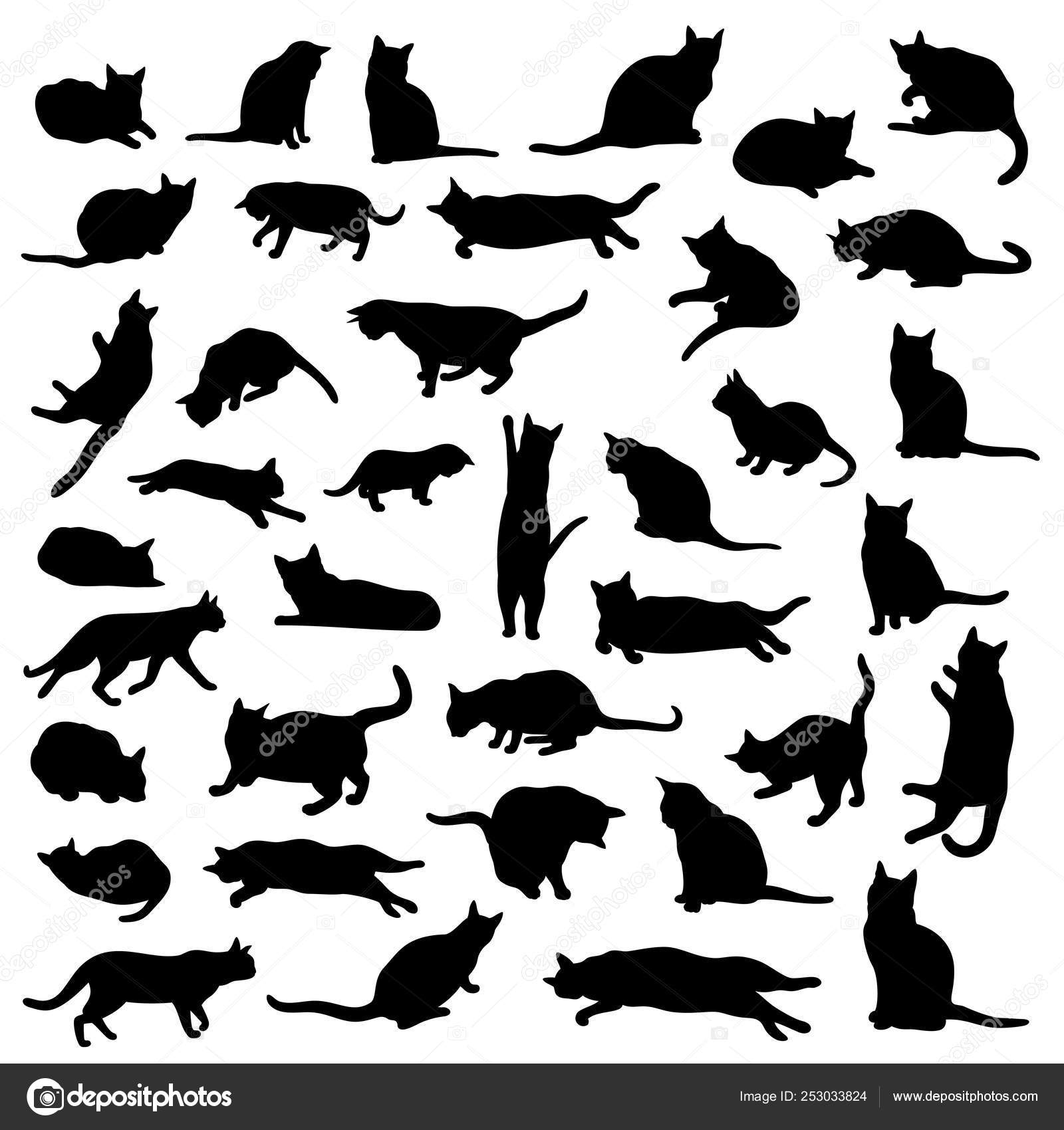 Cats Climbing Silhouette