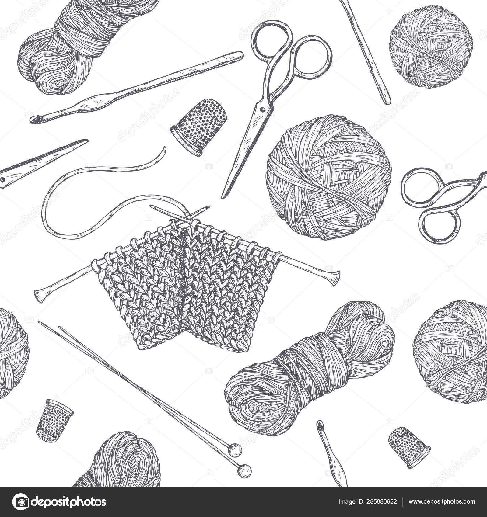 Knitting Hands Drawing