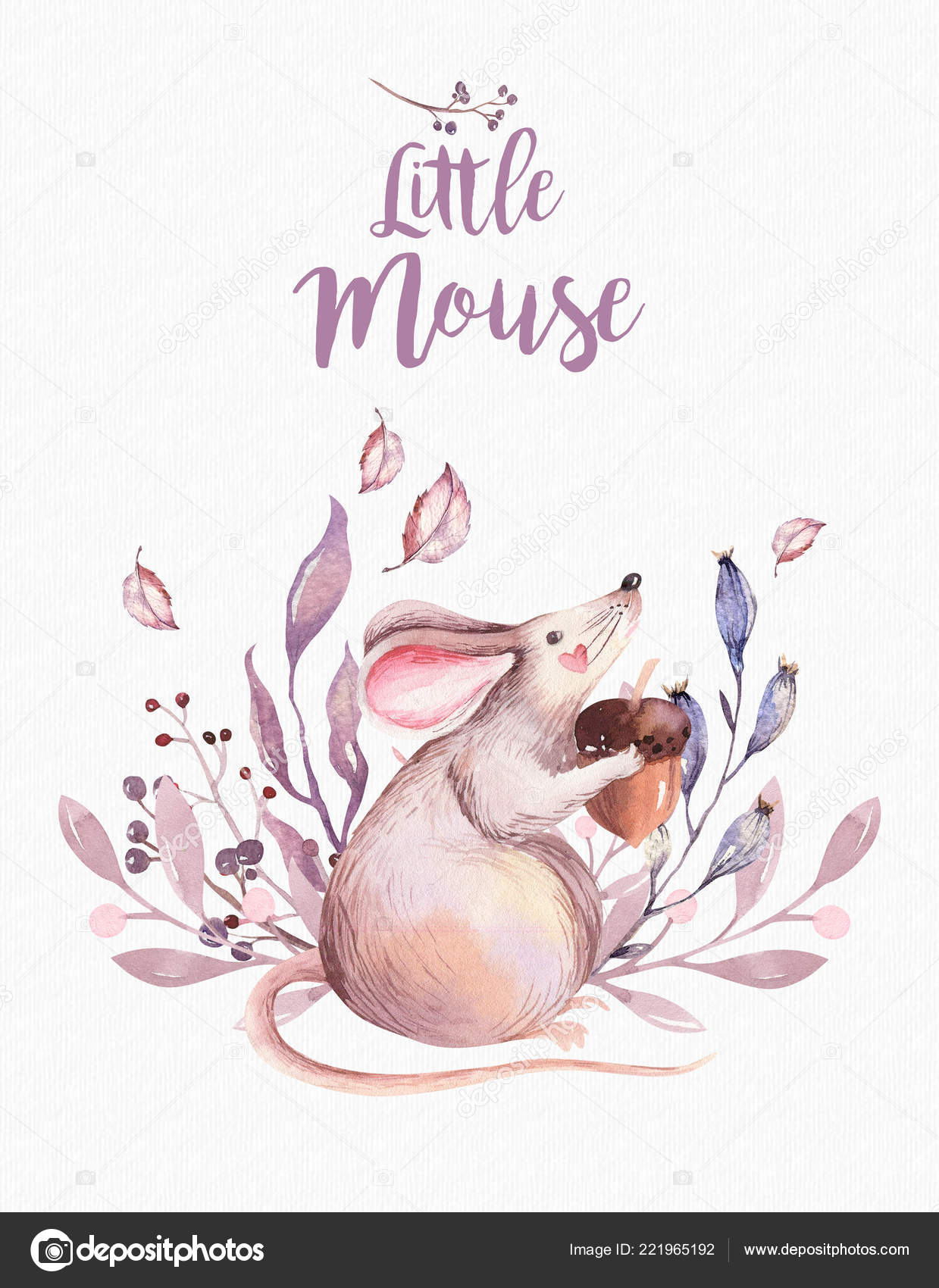 Cute Baby Animal Nursery Mouse Isolated Illustration Children ...