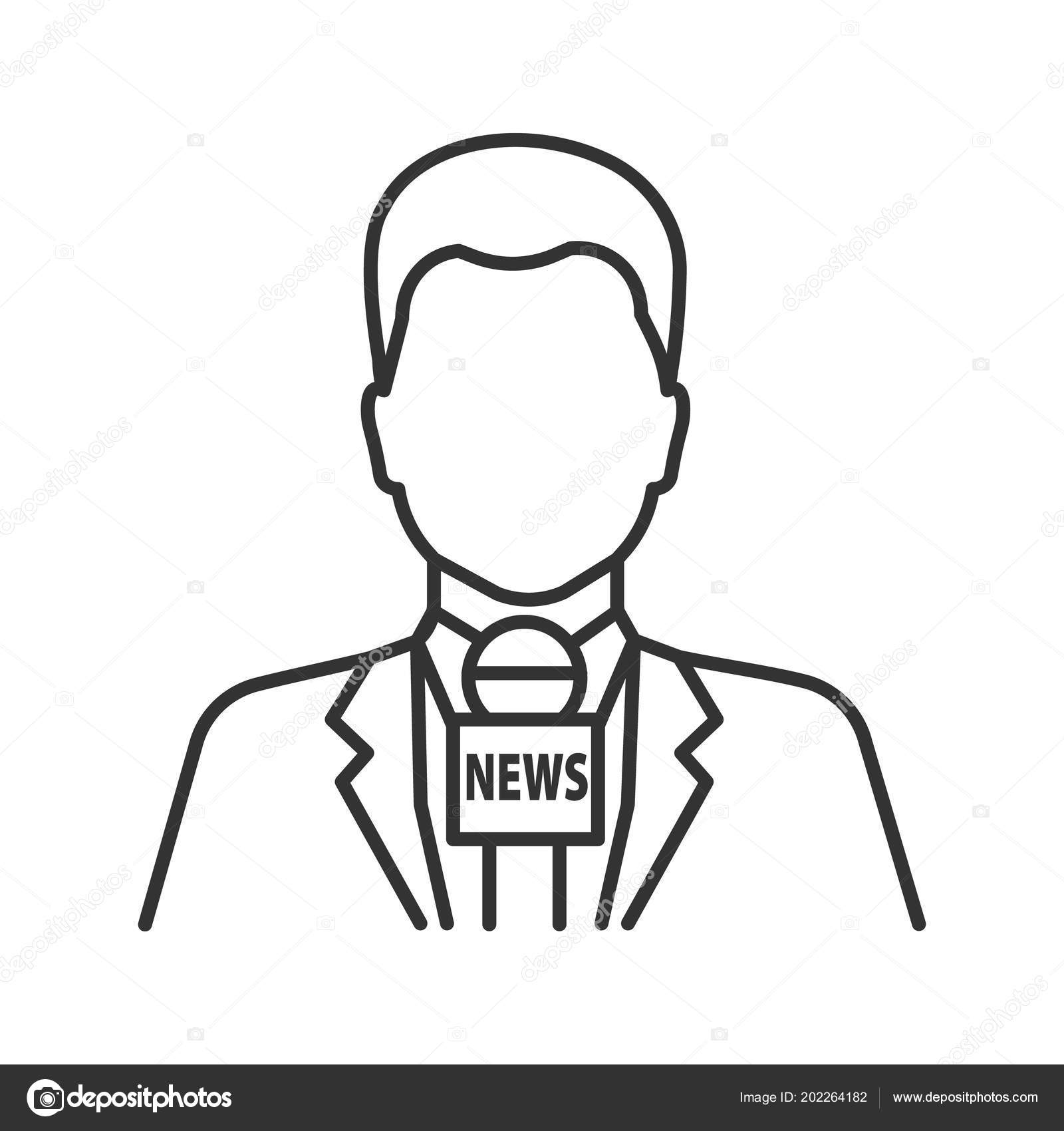 Presenter Linear Icon Thin Line Illustration News Reporter Microphone ... Presenter Linear Icon Thin Line Illustration News Reporter Microphone ...