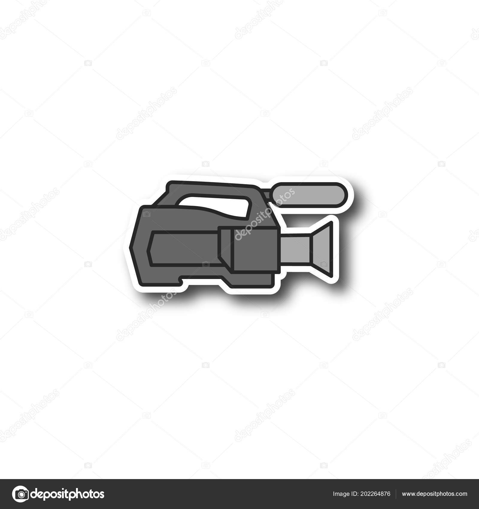 Video Camera Patch Color Sticker Videotaping Vector Isolated ...