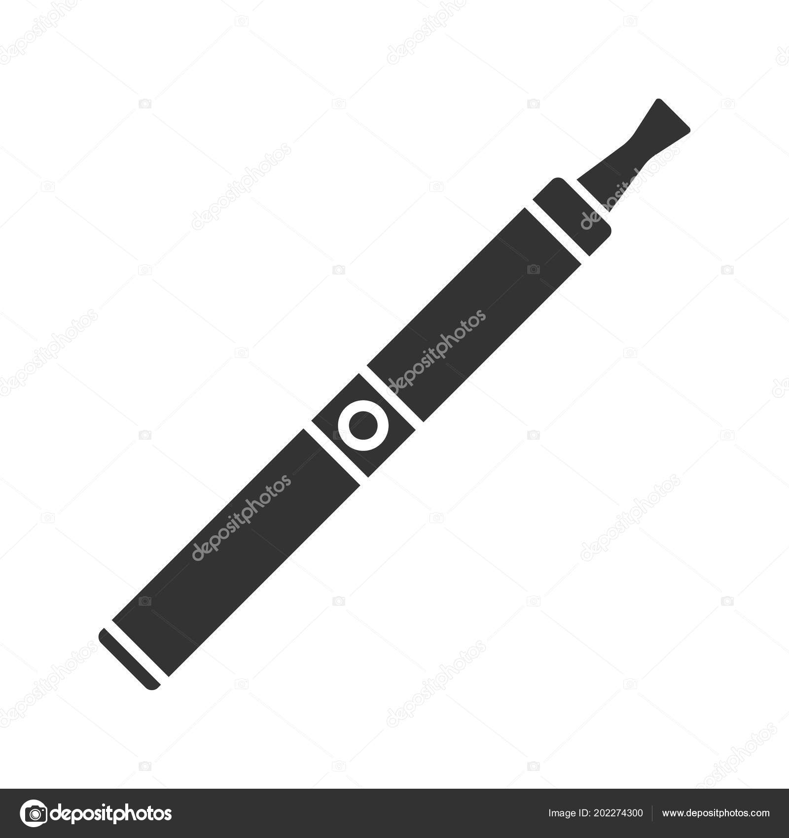 Cigarette Glyph Icon Vape Pen Electronic Cigarette Silhouette Symbol ...