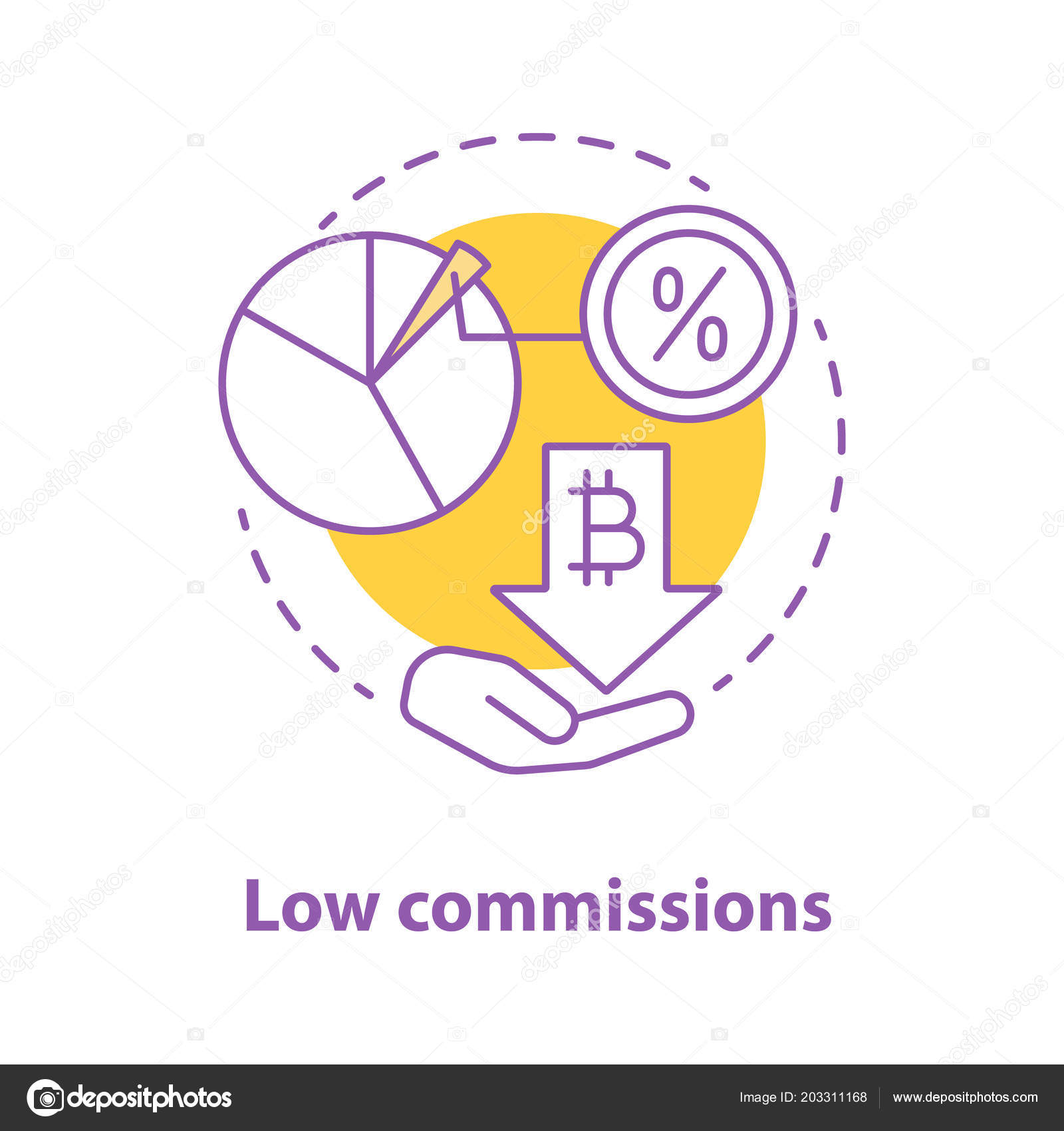 Low Commissions Concept Icon Low Transaction Cost Idea Thin Line ...