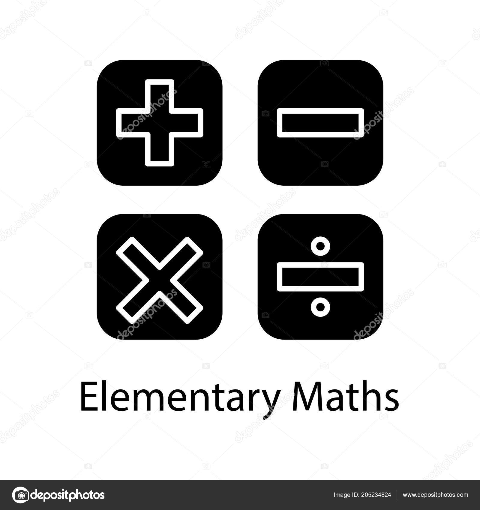 Maths Symbols Glyph Icon Calculating Elementary Mathematics Multiply ...