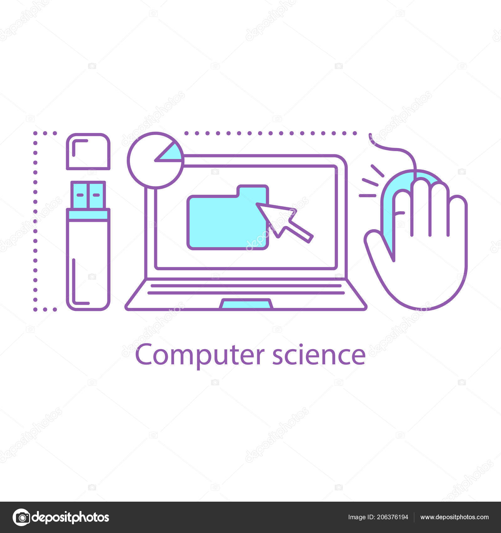 Computer Science Concept Icon Learning Digital Technology Computing ...