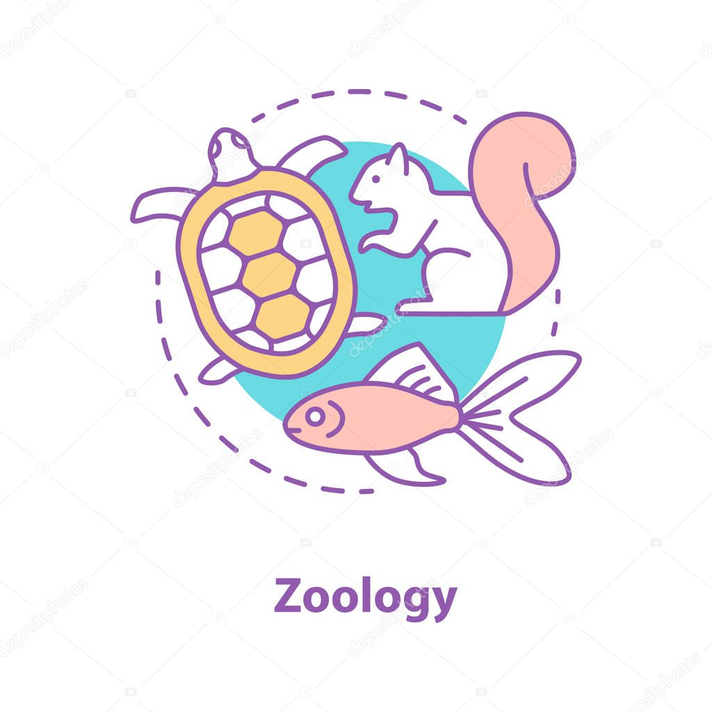 Icono del concepto de zoología. Ilustración de línea delgada idea de ...