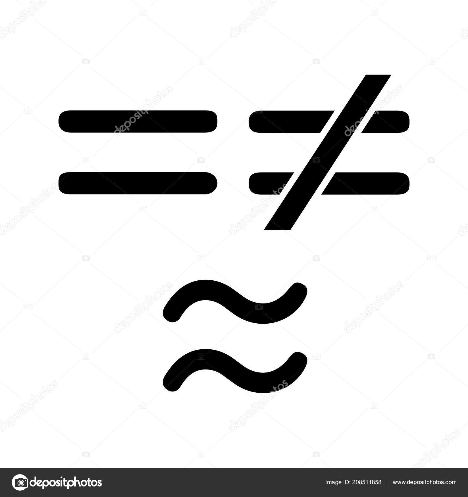Math Symbols Glyph Icon Equals Approximately Equal Signs Silhouette ... Math Symbols Glyph Icon Equals Approximately Equal Signs Silhouette ...