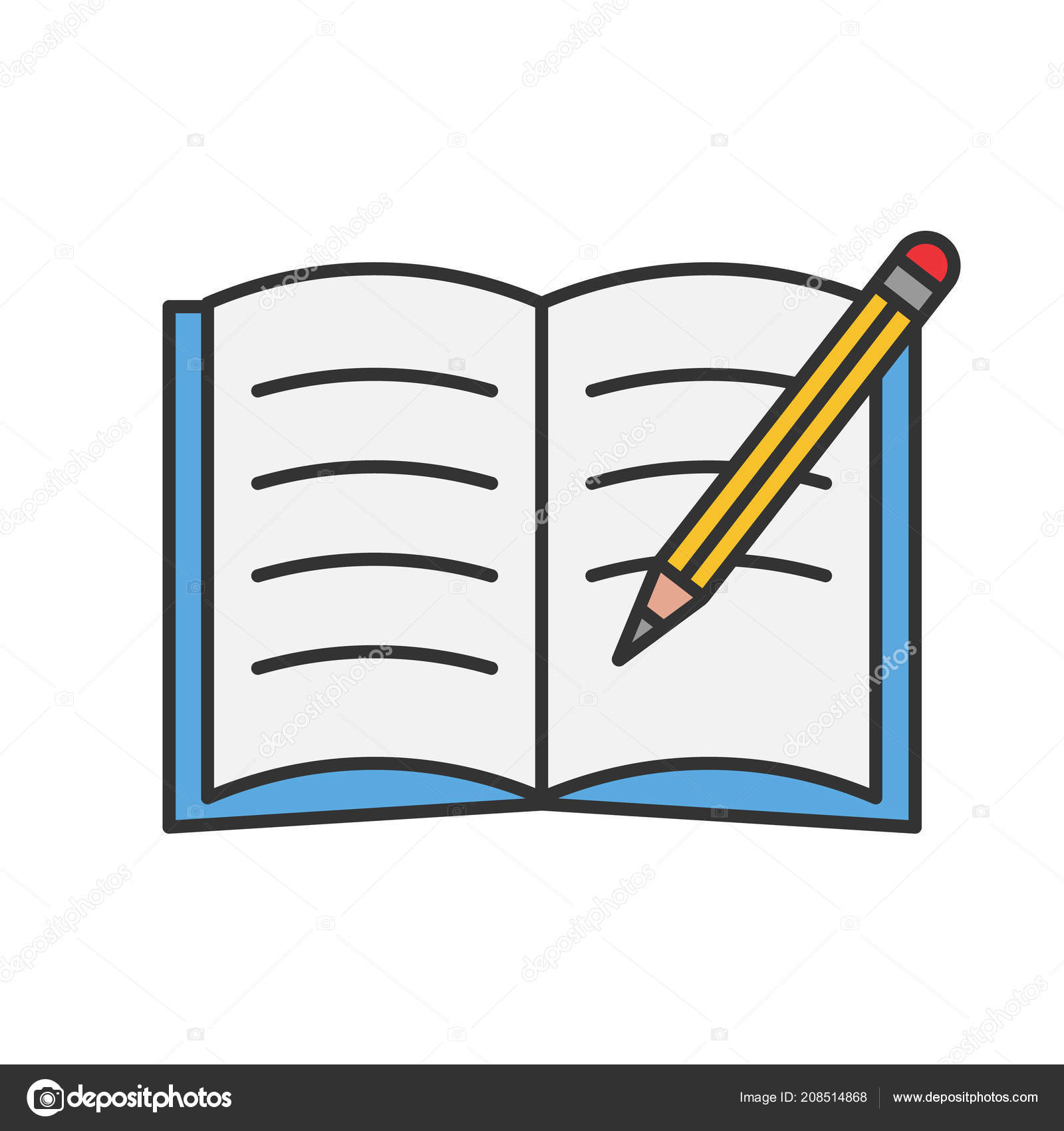 Notizbuch Und Bleistift Clipart