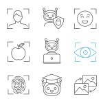 Facial Recognition Secured Chatbot Object Detection App Chat Bot Icons Stock Vector by ©bsd ...