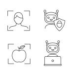 Facial Recognition Secured Chatbot Object Detection App Chat Bot Icons Stock Vector by ©bsd ...