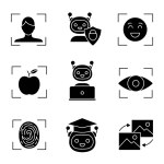 Facial Recognition Secured Chatbot Object Detection App Chat Bot Icons Stock Vector by ©bsd ...