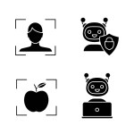 Facial Recognition Secured Chatbot Object Detection App Chat Bot Icons Stock Vector by ©bsd ...