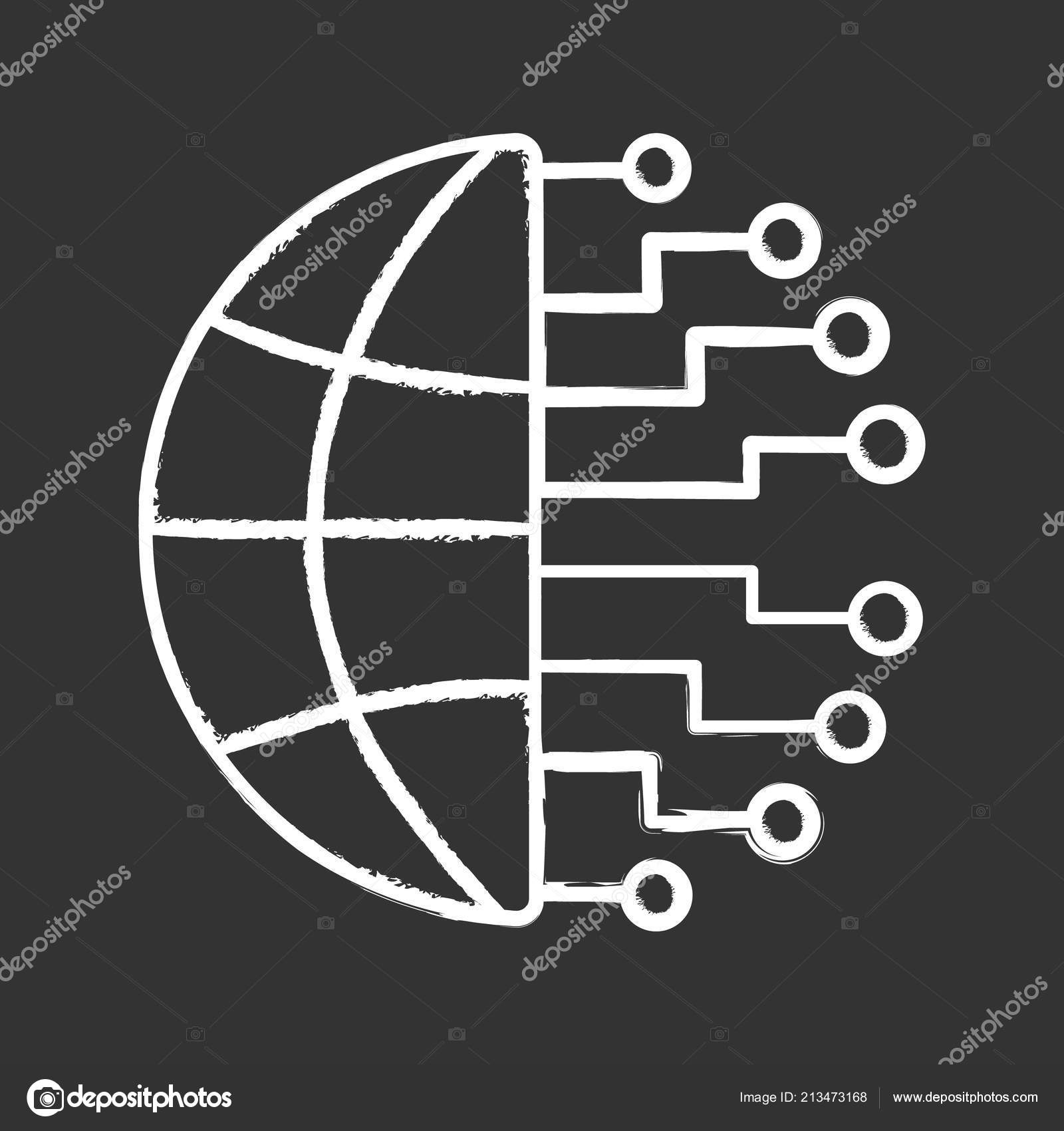 Big Data Chalk Icon Black Background Stock Vector by ©bsd_studio 213473168