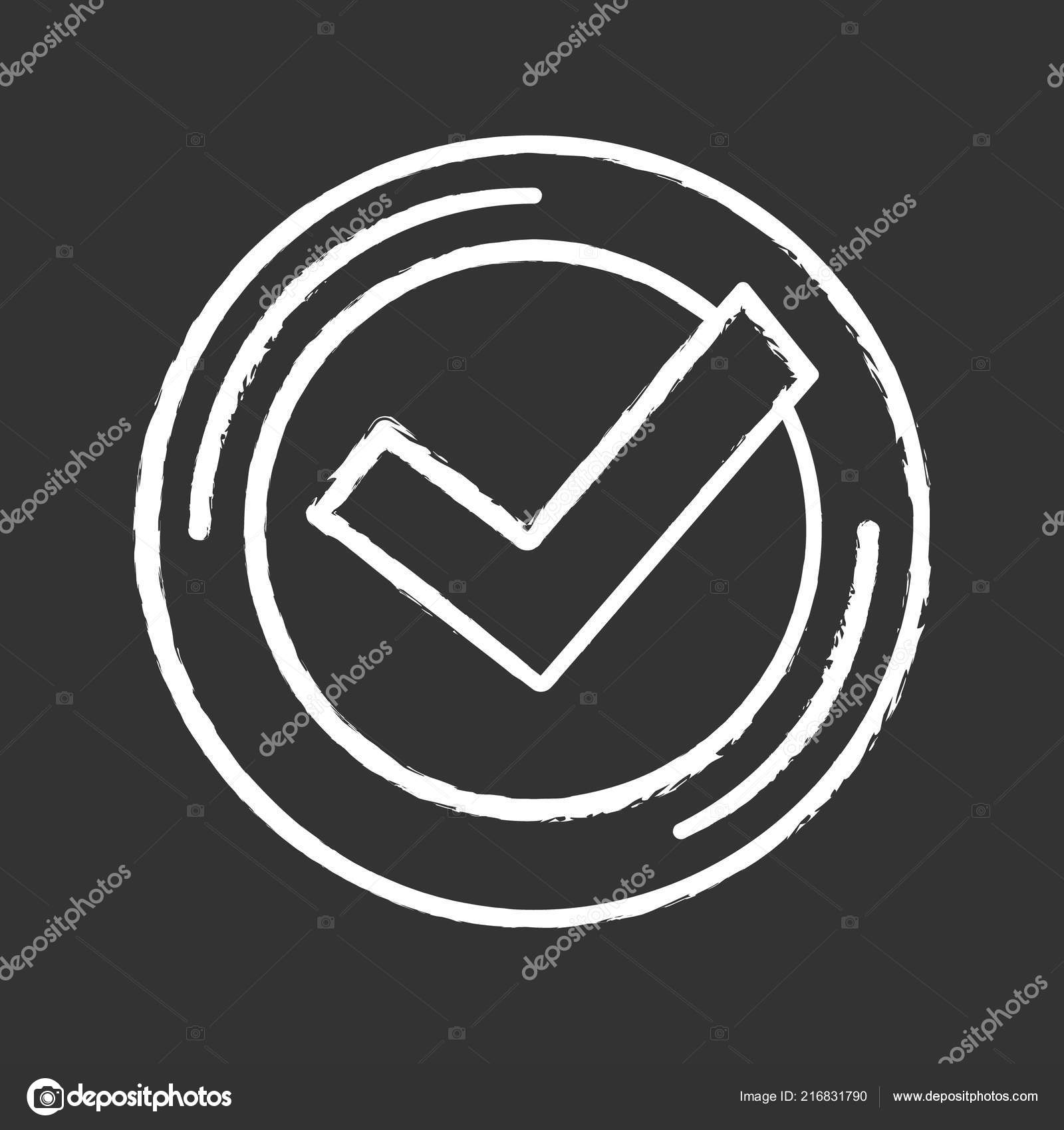 Quality Assurance Check Mark Chalk Icon Stock Vector by ©bsd_studio ...