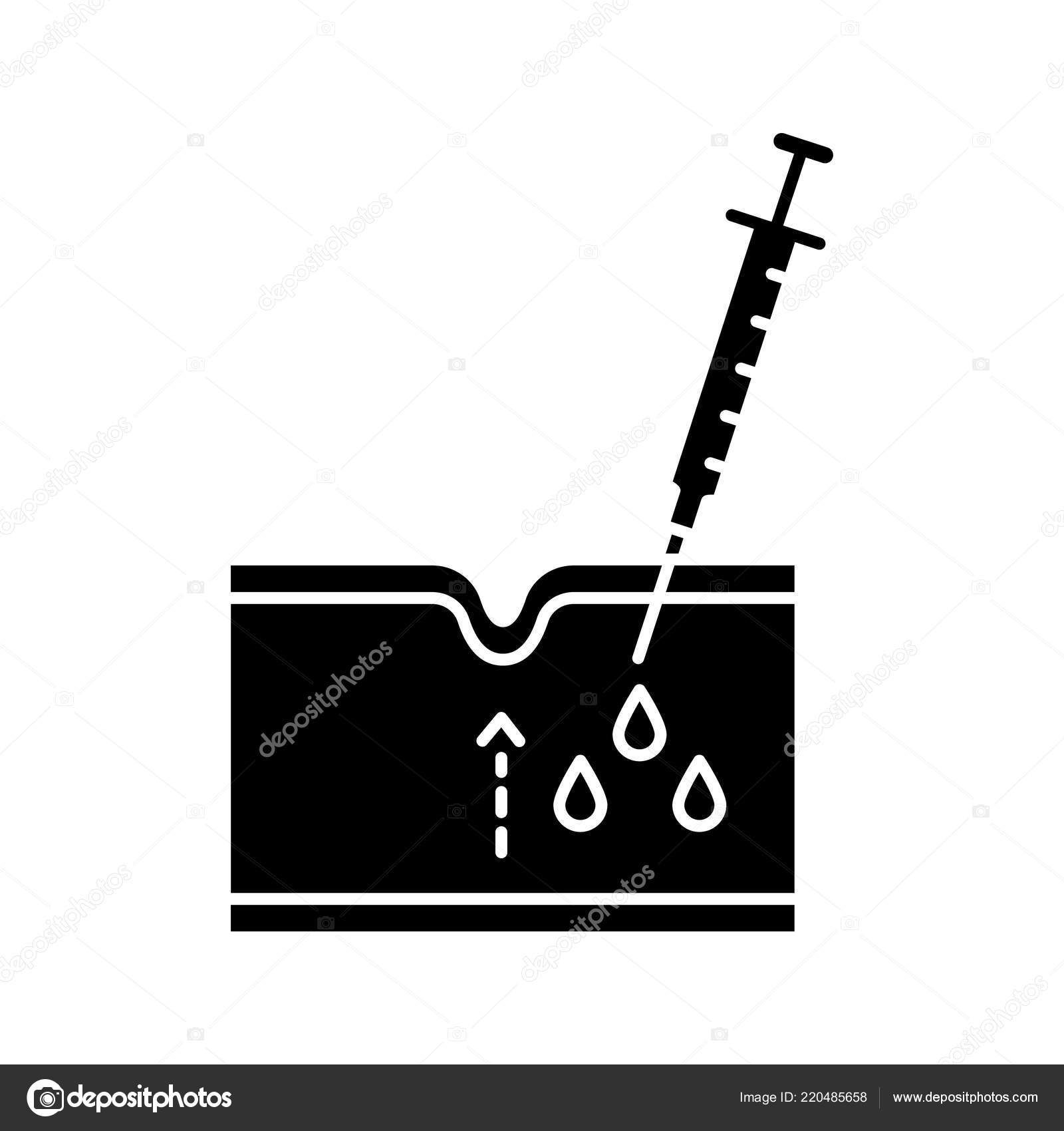 Neurotoxin Injection Glyph Icon Silhouette Symbol Subcutaneous ...