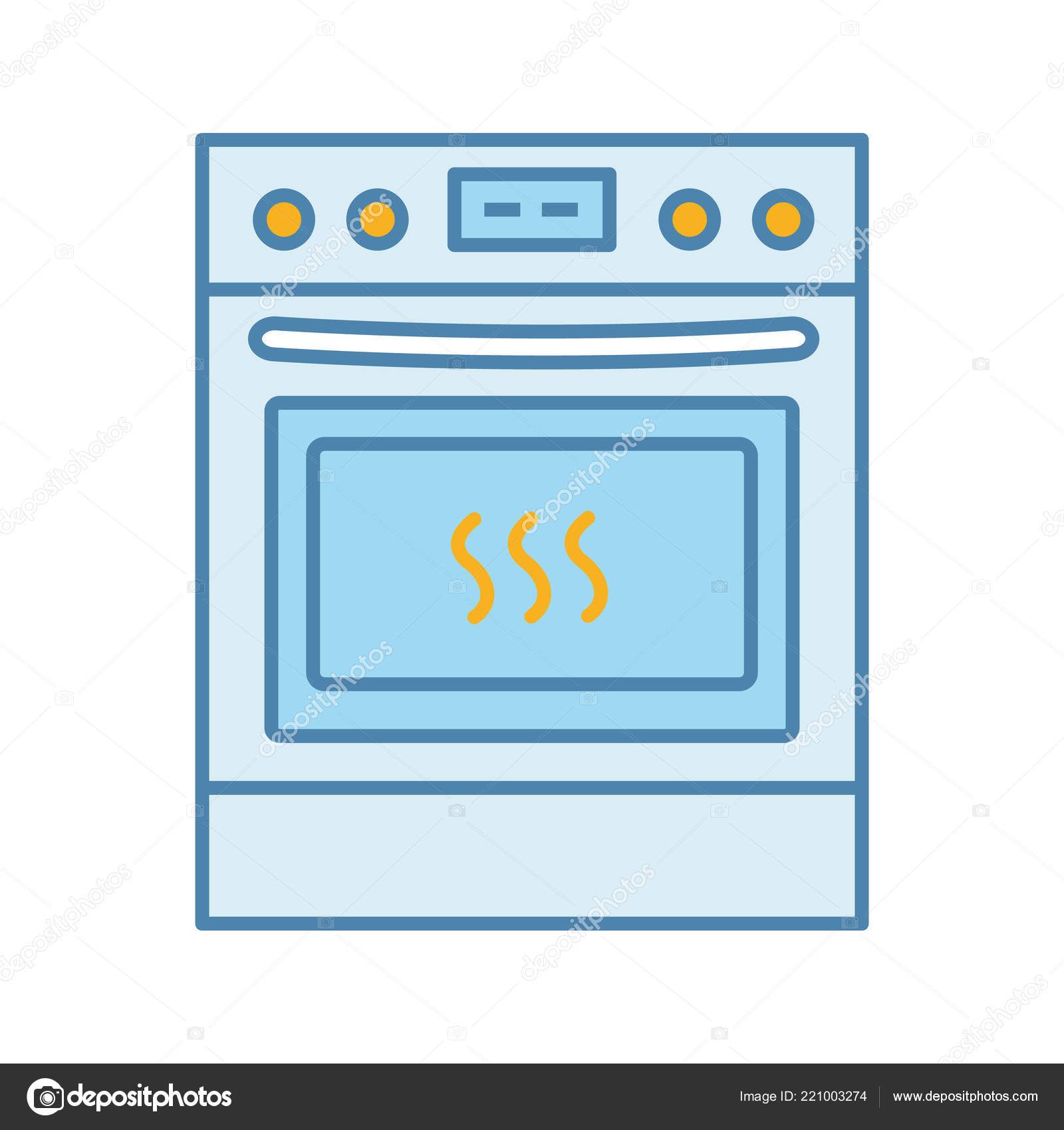 Kitchen Stove Color Icon Gas Range Cooker Cooktop Oven Kitchen Stock ...