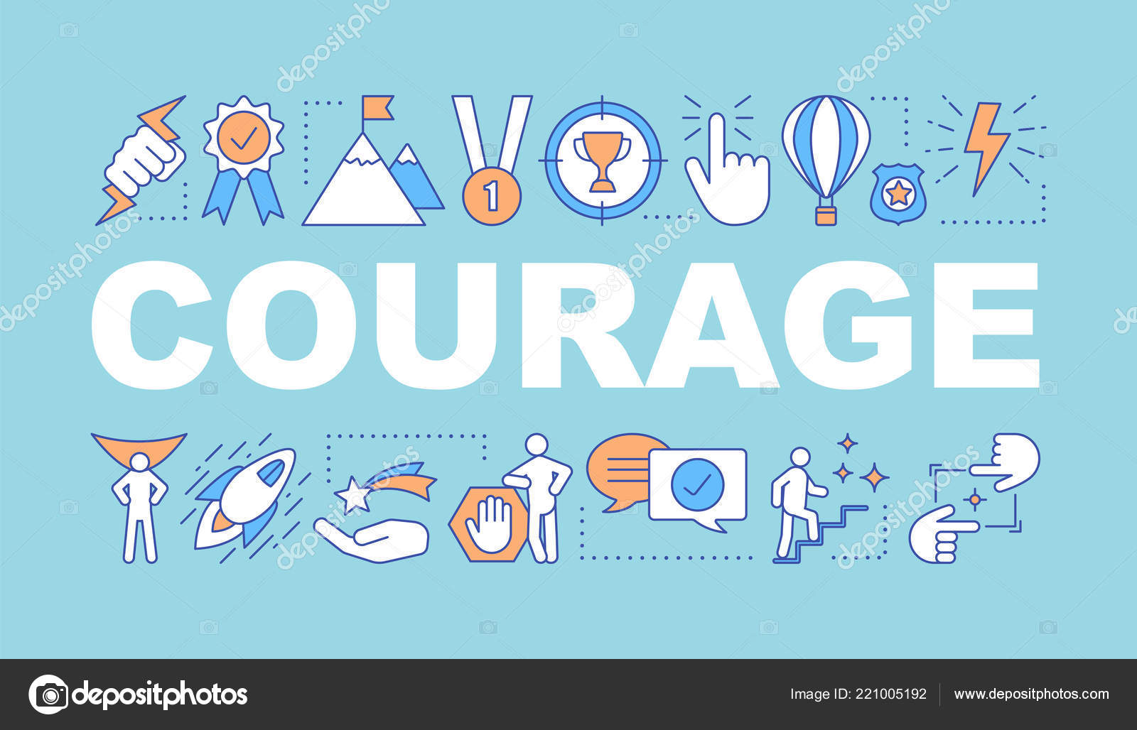 The Word Courage Clipart