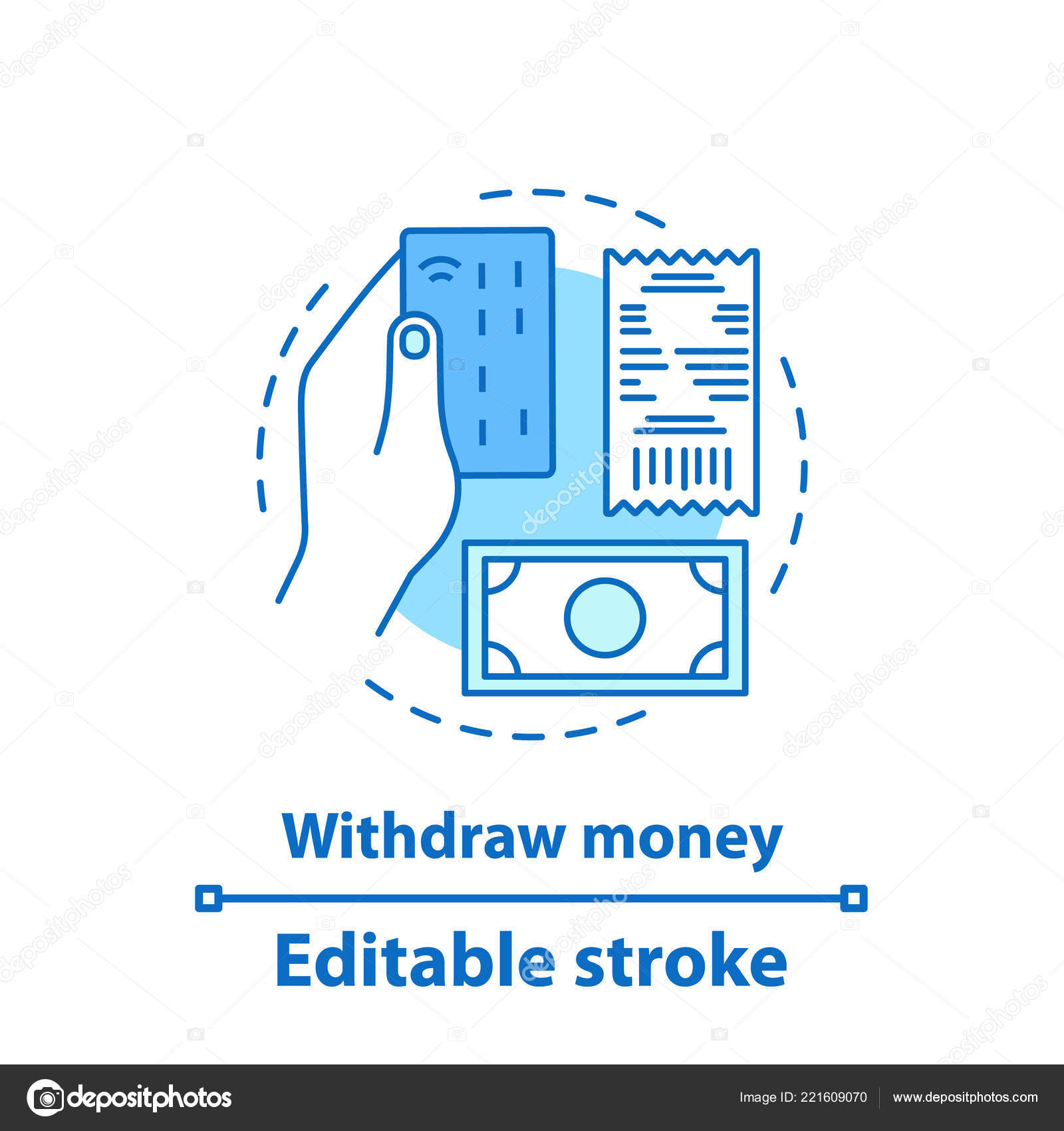 Withdraw Money Concept Icon Cashless Payment Payment Idea Thin Line ...