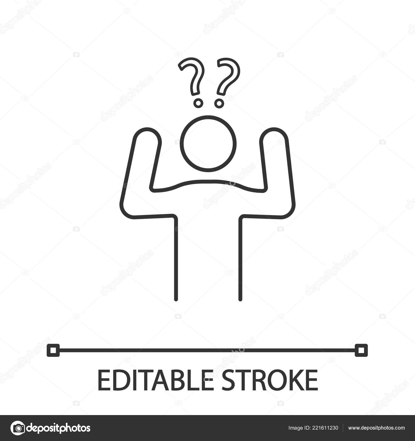 Indecisive symbol | Confusion Linear Icon Making Decisions Indecision ...