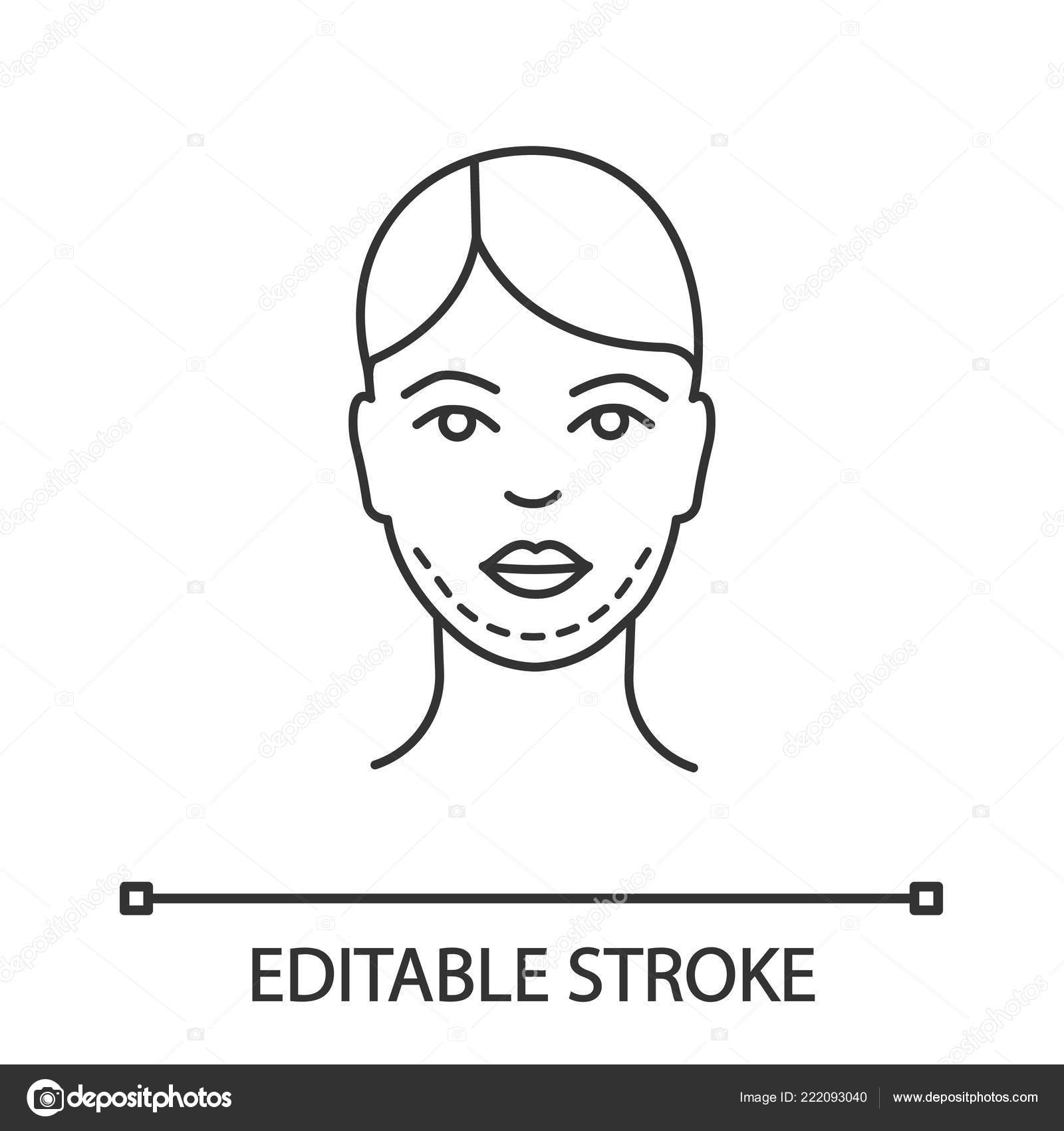 Double Chin Surgery Linear Icon Thin Line Illustration Plastic Surgery ...