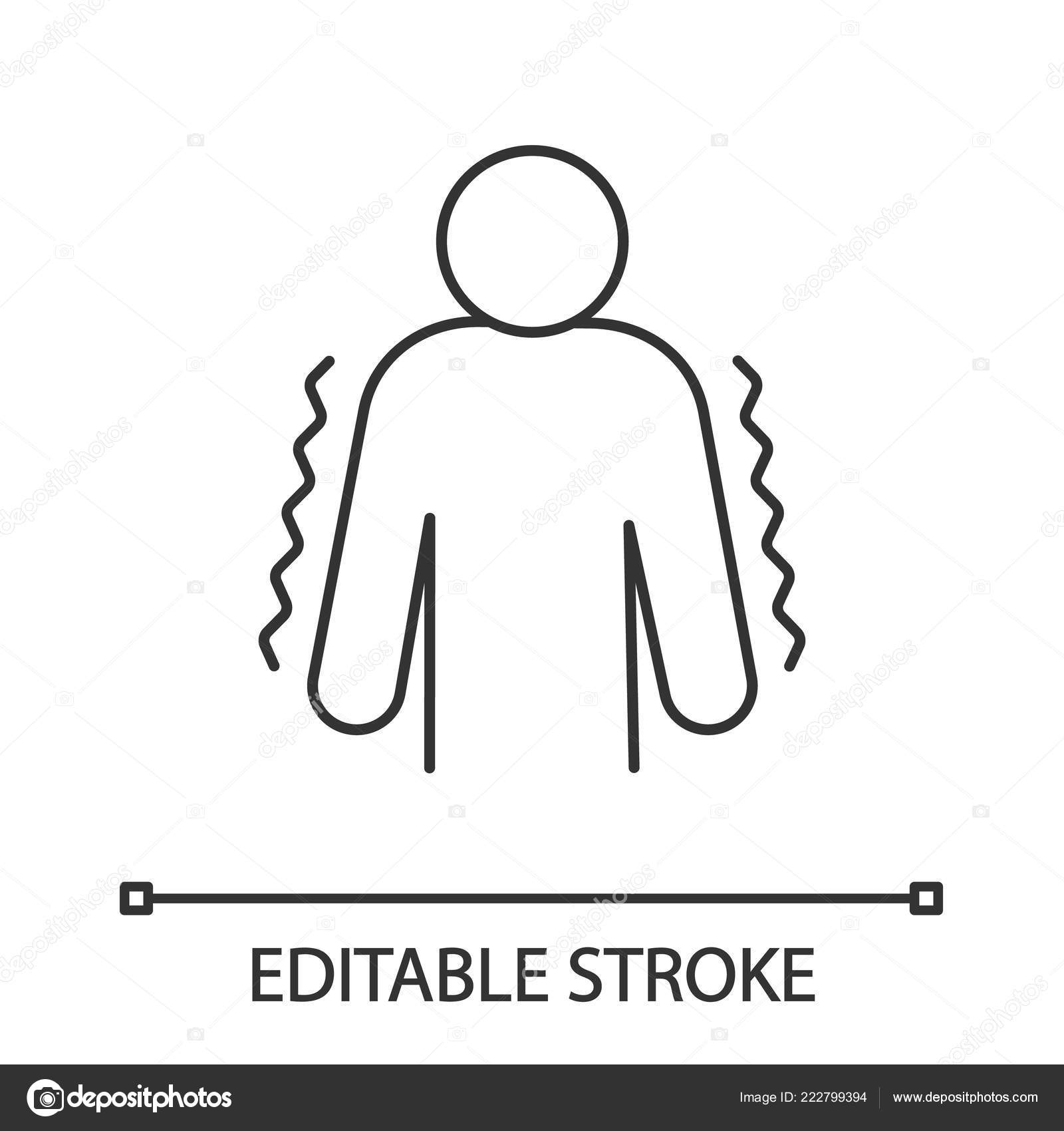 Trembling Linear Icon Anxiety Shaking Body Thin Line Illustration ...