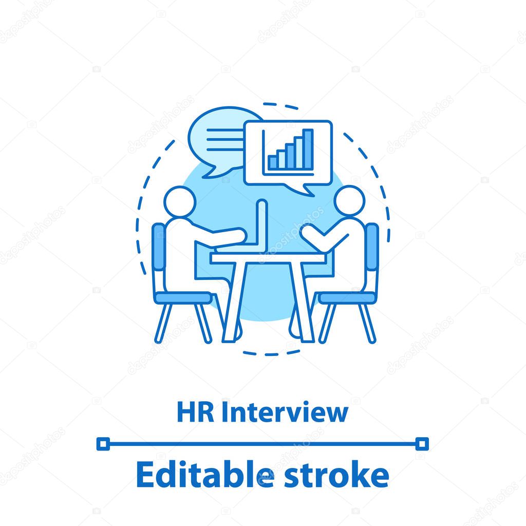 Icono de concepto de entrevista HR. Idea de entrevista de trabajo ...