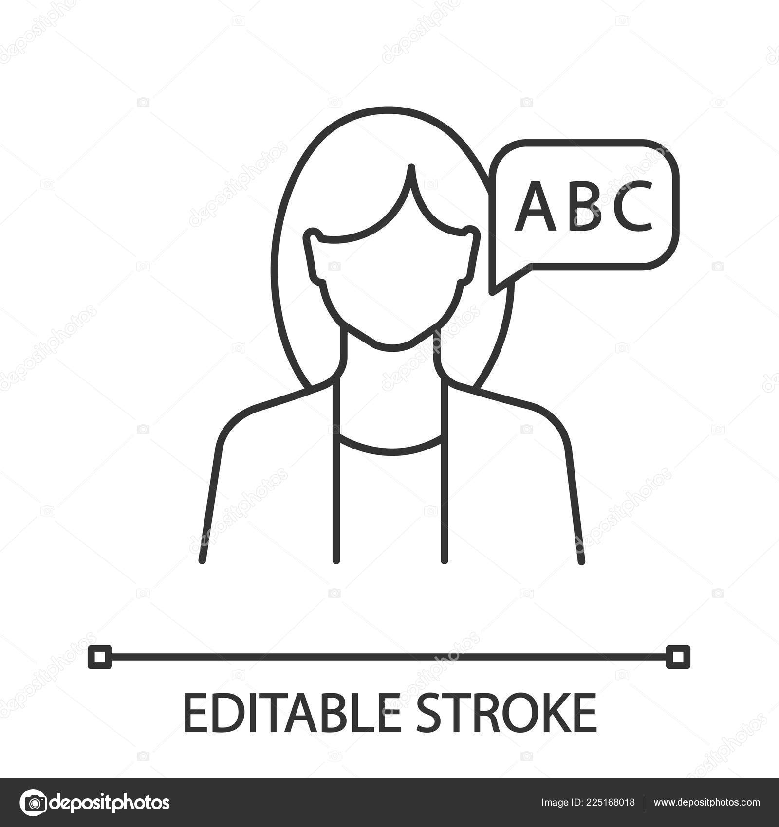 Foreign Language Teacher Linear Icon Speaking Club Thin Line ...