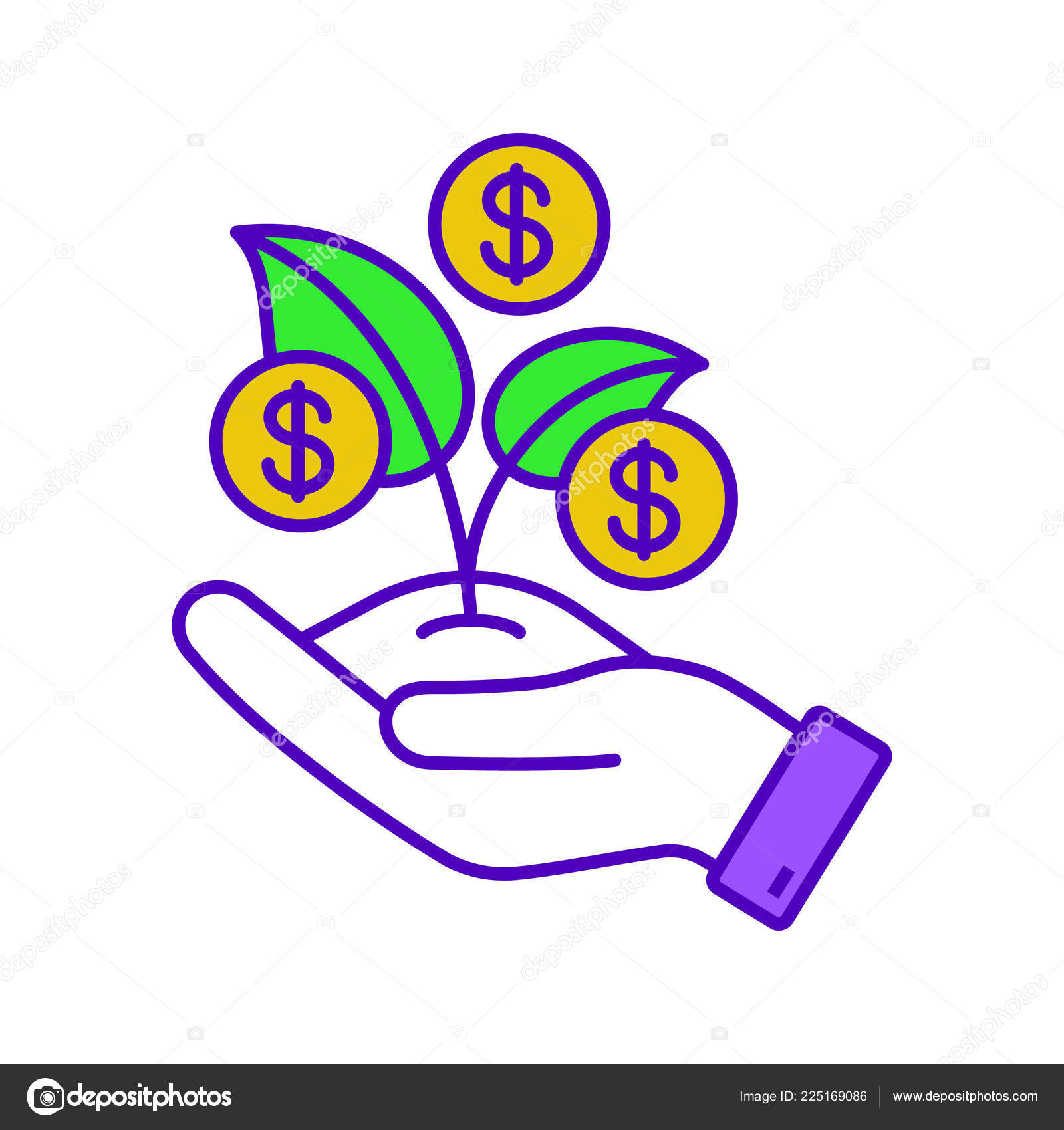 Seed Money Color Icon Seed Funding Capital Business Development Hand ...