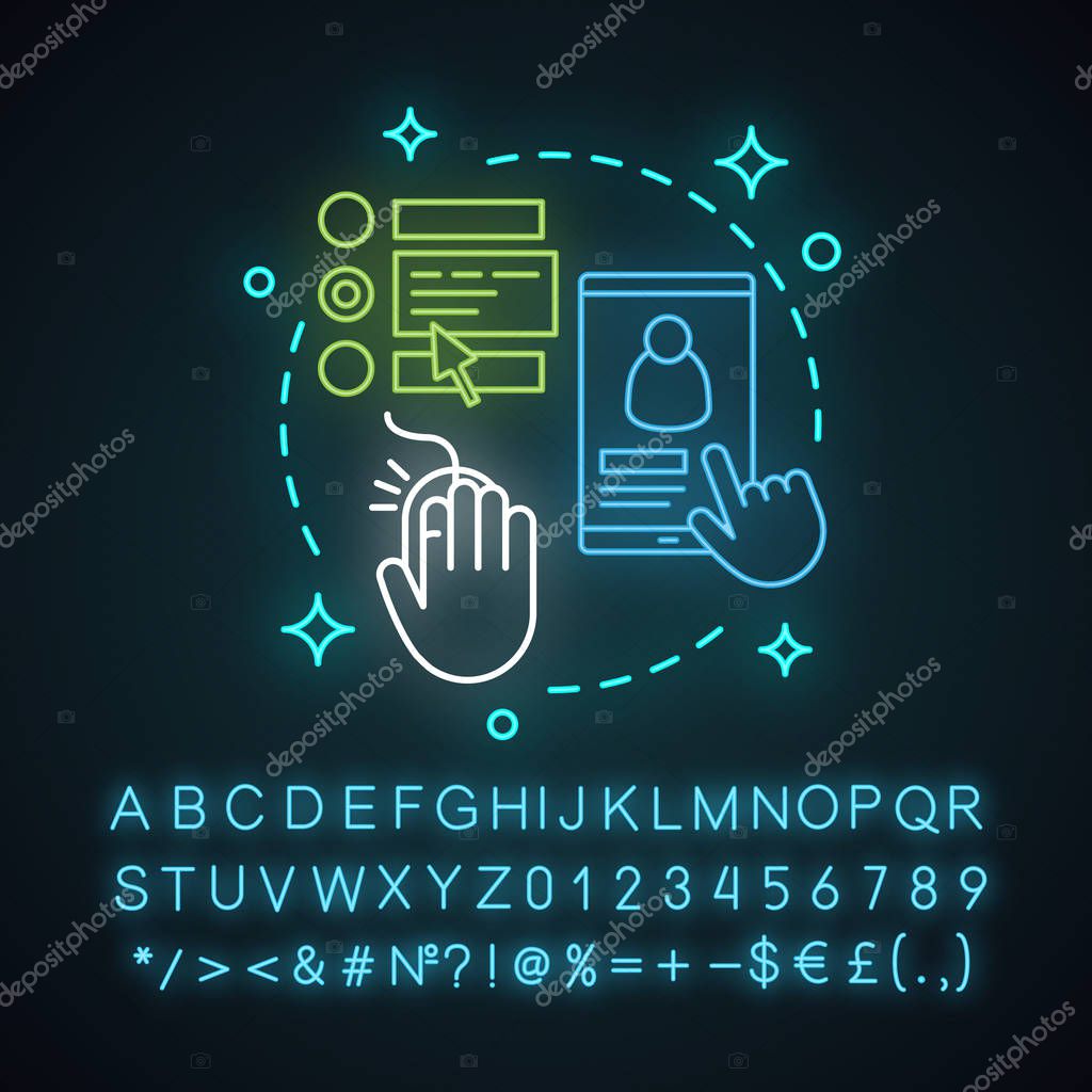 Inscr bete ahora icono concepto de luz de ne n. Registro en l nea. Idea de inscripci n ...