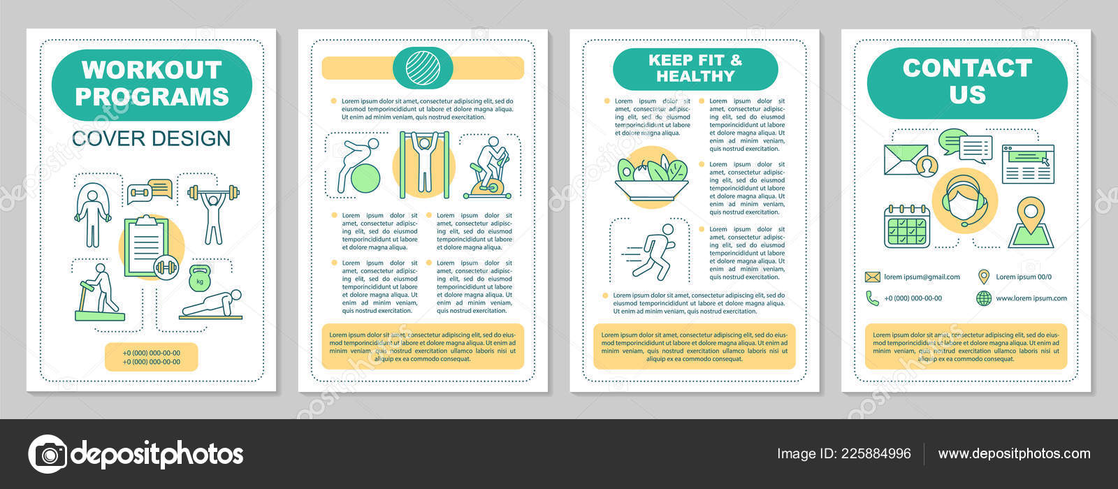 Workout Programs Brochure Template Layout Fitness Gym Training ...