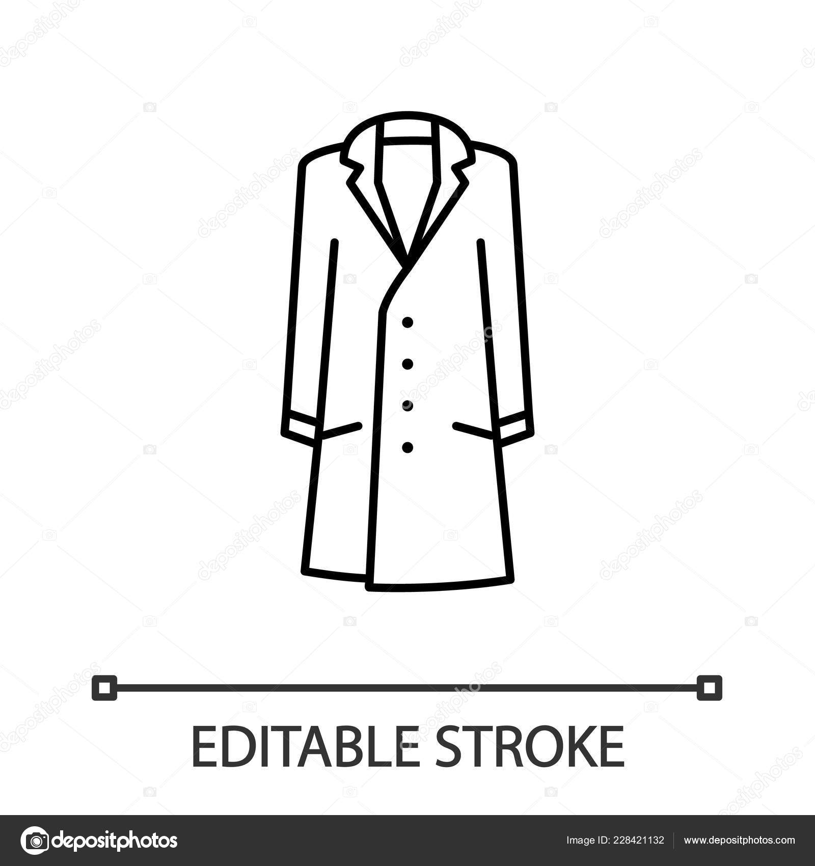 Trench Coat Linear Icon White Background Stock Vector by ©bsd_studio ...